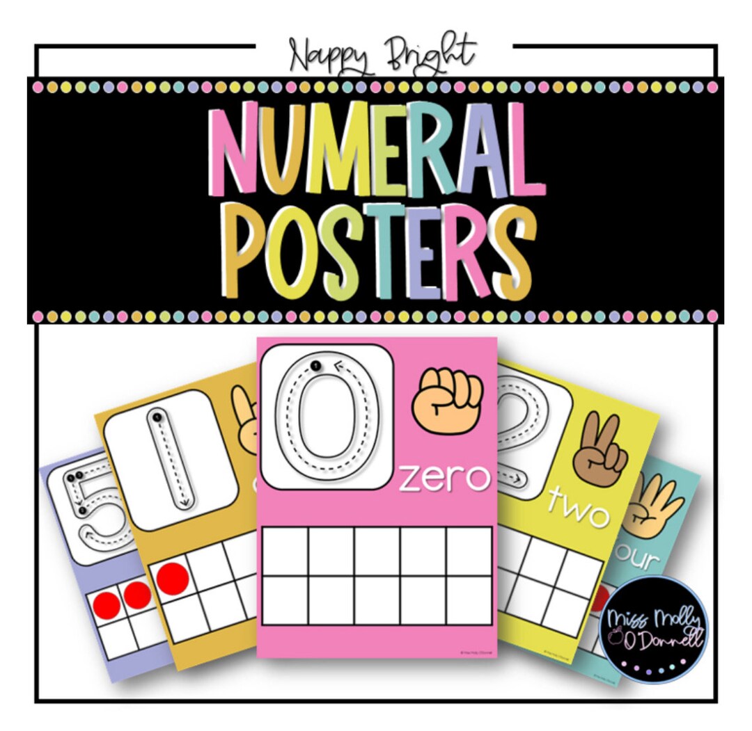 Ten Frame Number Posters 0-20: Retro Classroom Decor, Groovy Classroom ...