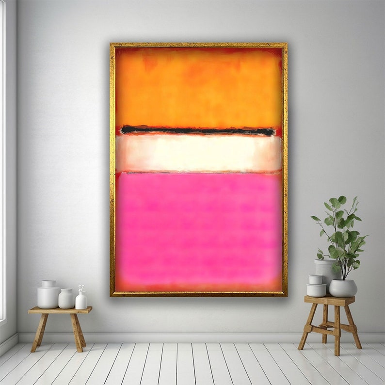 Mark Rothko Pink and Orange Canvas Print, Mark Rothko Colorful Wall Art ...