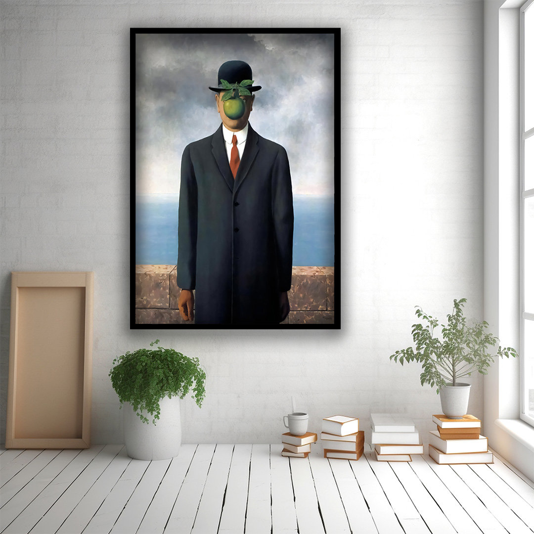 René Magritte de zoon van de mens 1964 kunst aan de muur, Rene Magritte ...