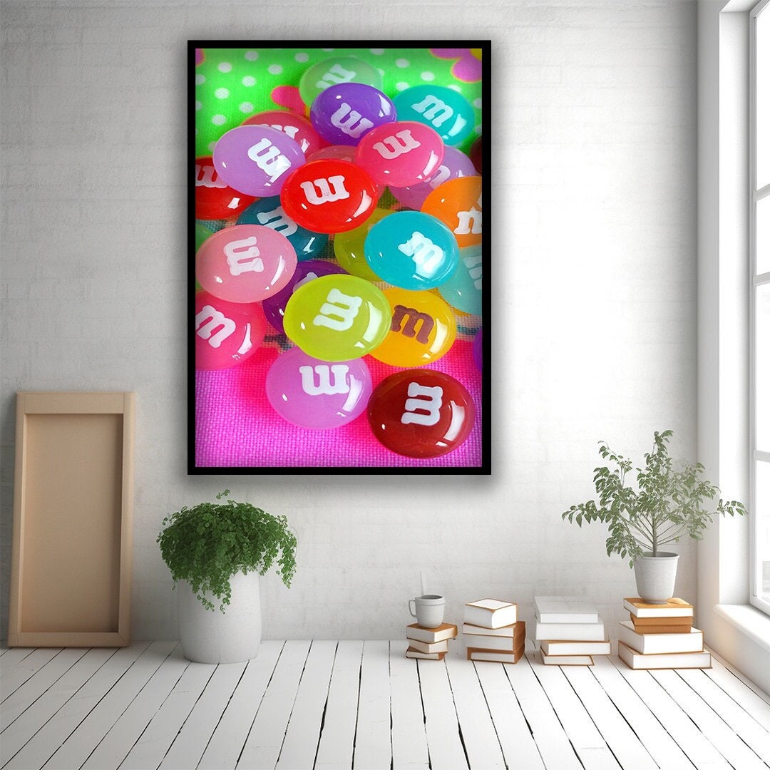 Candy Wall Art, M&m's Candy Canvas Art, Colorful Candy Wall Decor ...