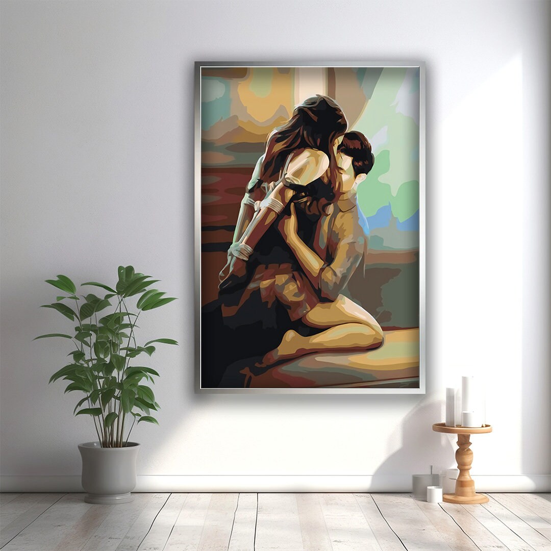 Lovemaking Couples Wall Art Men And Women With Their Hands Tied Canvas