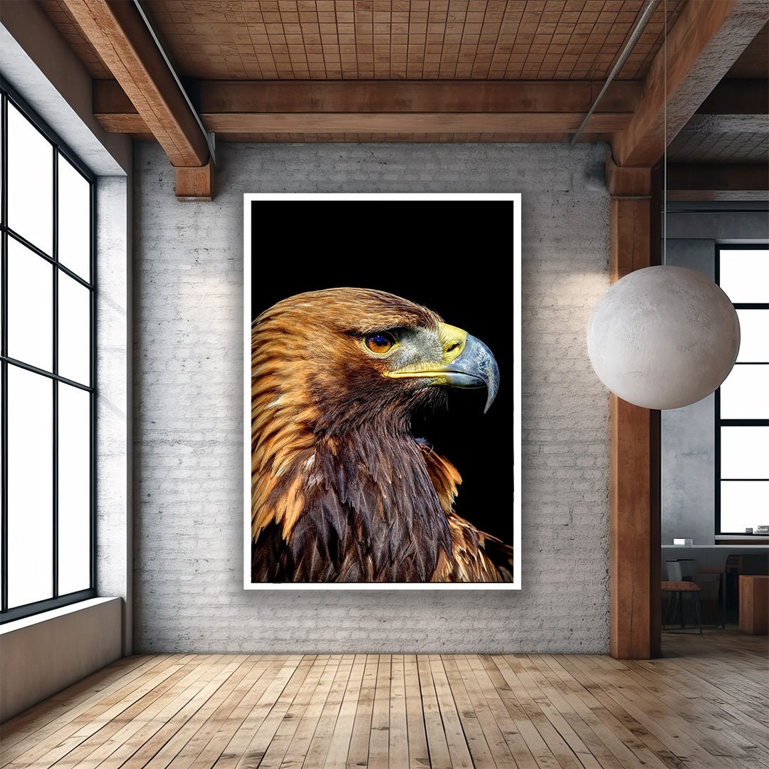 Eagle Canvas Print, Noble Eagle Wall Art, Brown Eagle Canvas Art, Bird ...