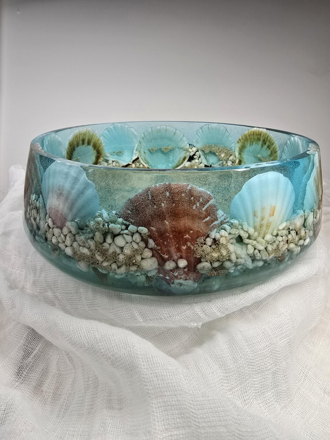Under the Sea Round Resin Bowl With Shells - Etsy