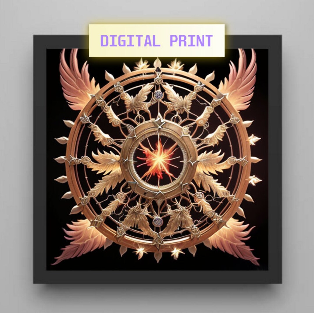 Circular Phoenix II Digital Download 300 PPI Wallpaper & Print Art ...