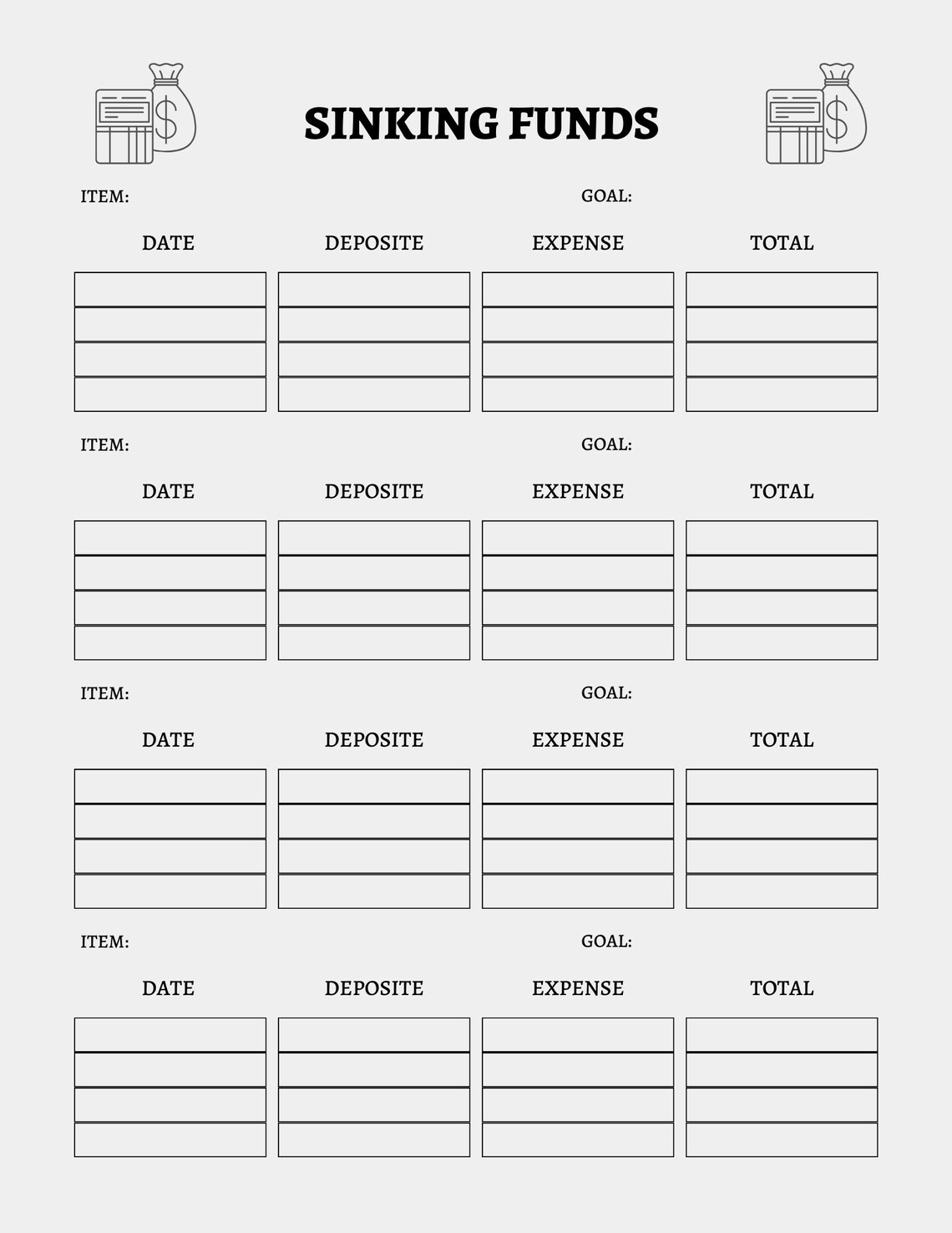 Savings Challenge, Emergency Fund Tracker, Savings, Debt Payment ...