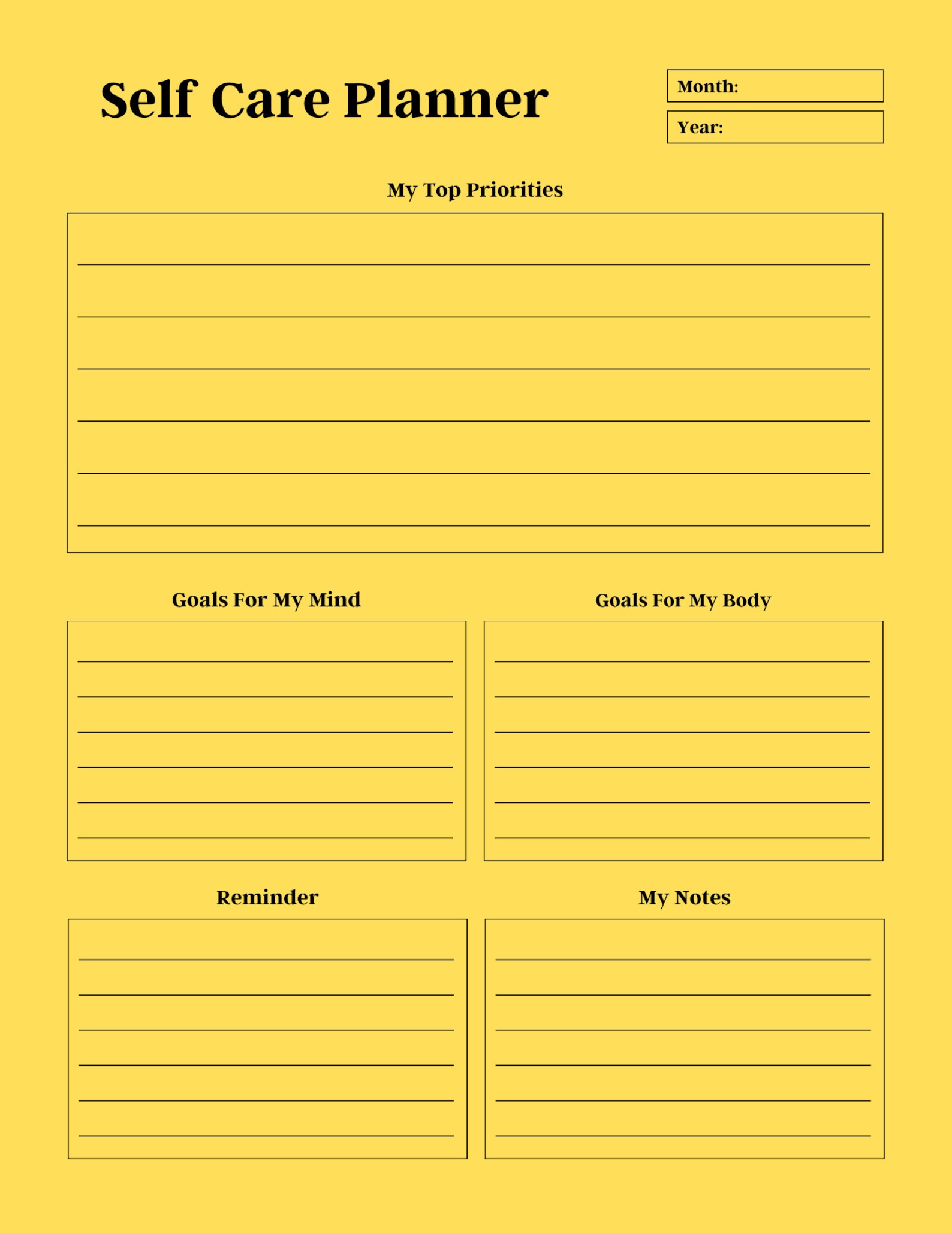 Self Care Monthly Planner Digital Planner, Goodnotes Planner, iPad ...