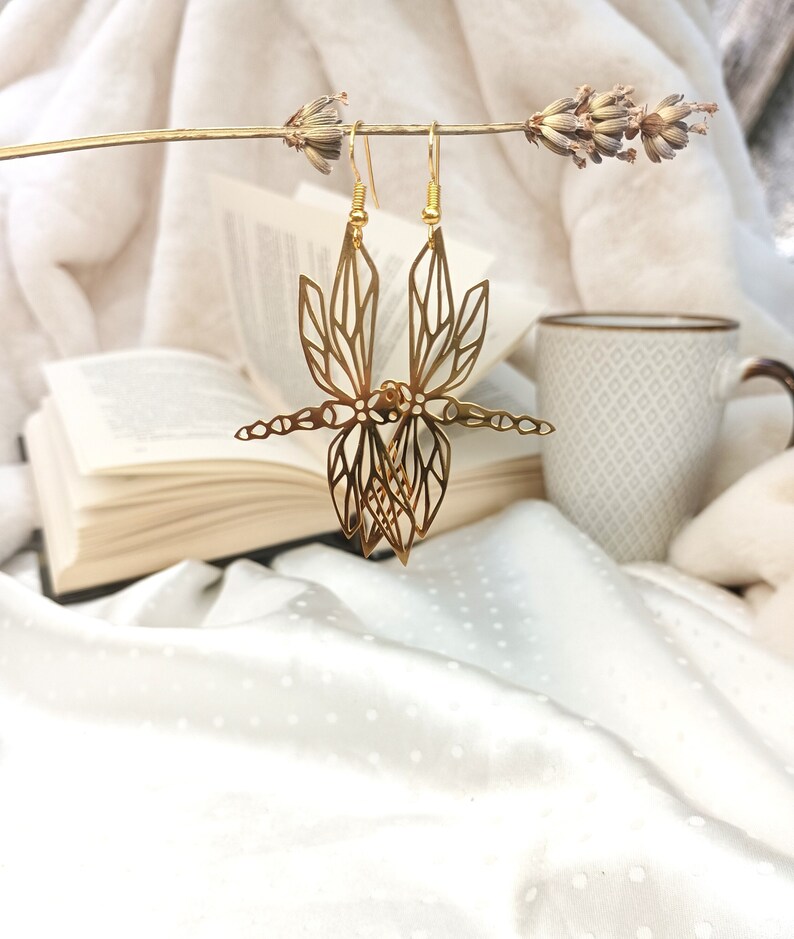 Boho Dragonfly Dainty Dangle Drop Earrings Cool Statement Dragonfly ...