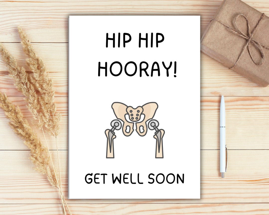 Funny Hip Replacement Get Well Card: Cheerful Recovery (digital ...
