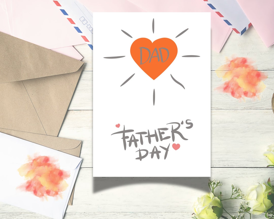 Happy Fathers Day Printable Card Fathers Day Card Printable Digital ...