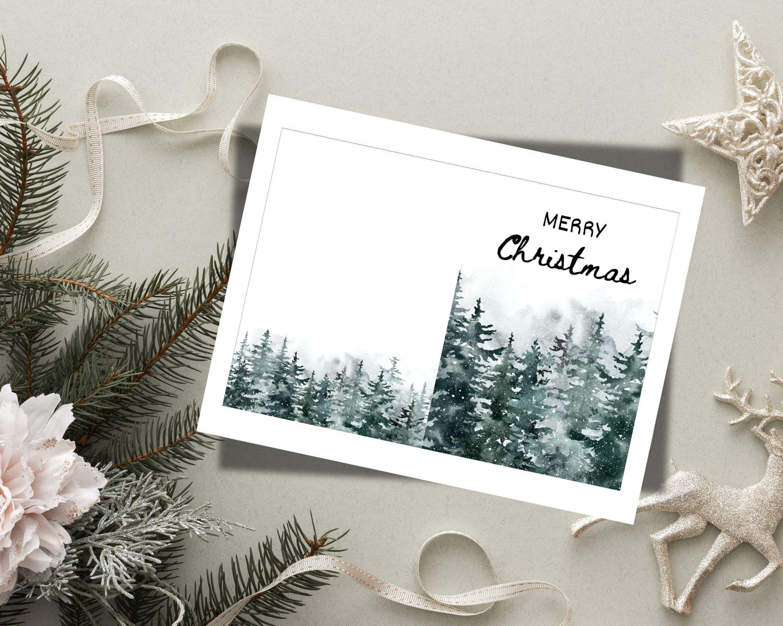 Merry Christmas Digital Card, Printable Christmas Cards, Greetings ...