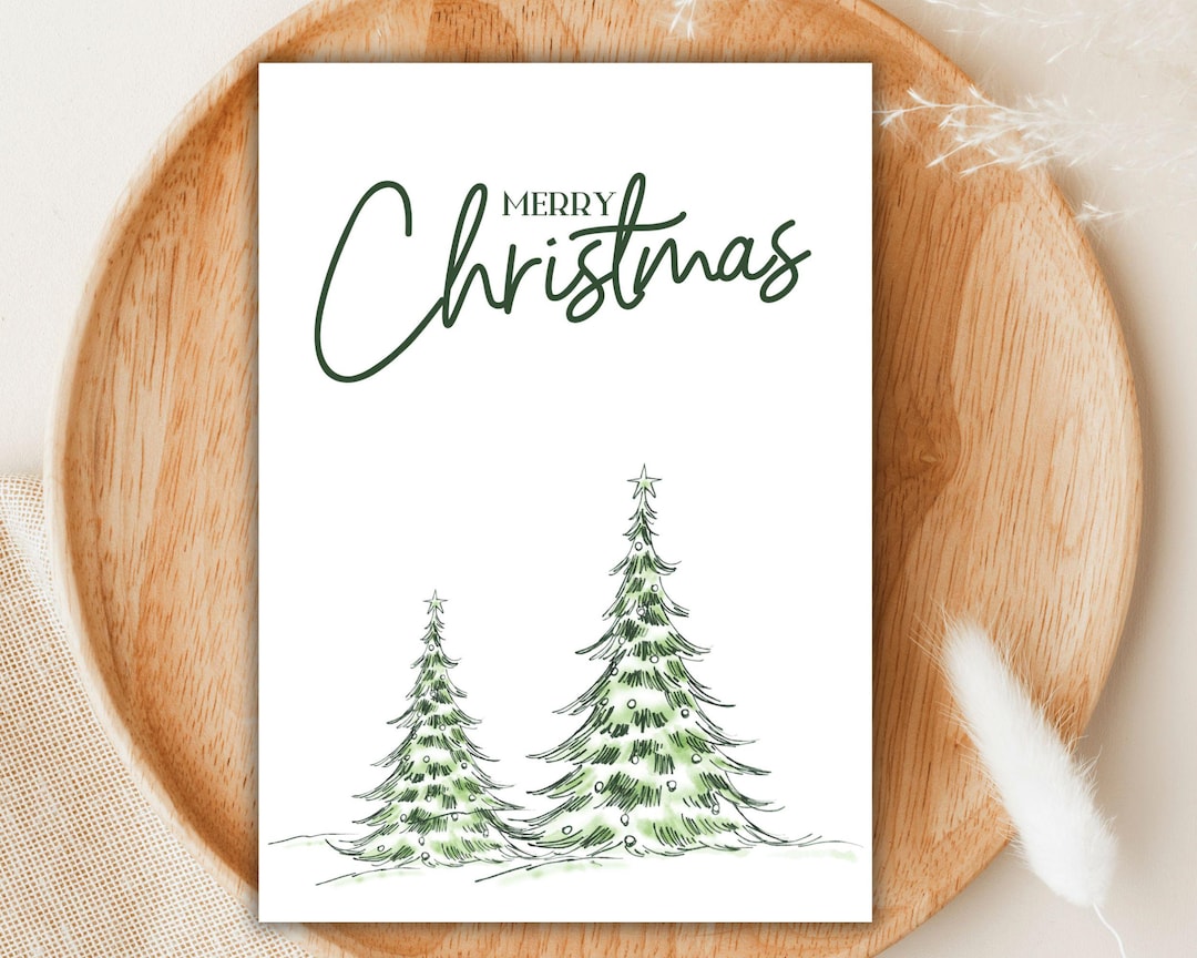 Merry Christmas Card: Printable Holiday Greetings (PDF Download) - Etsy