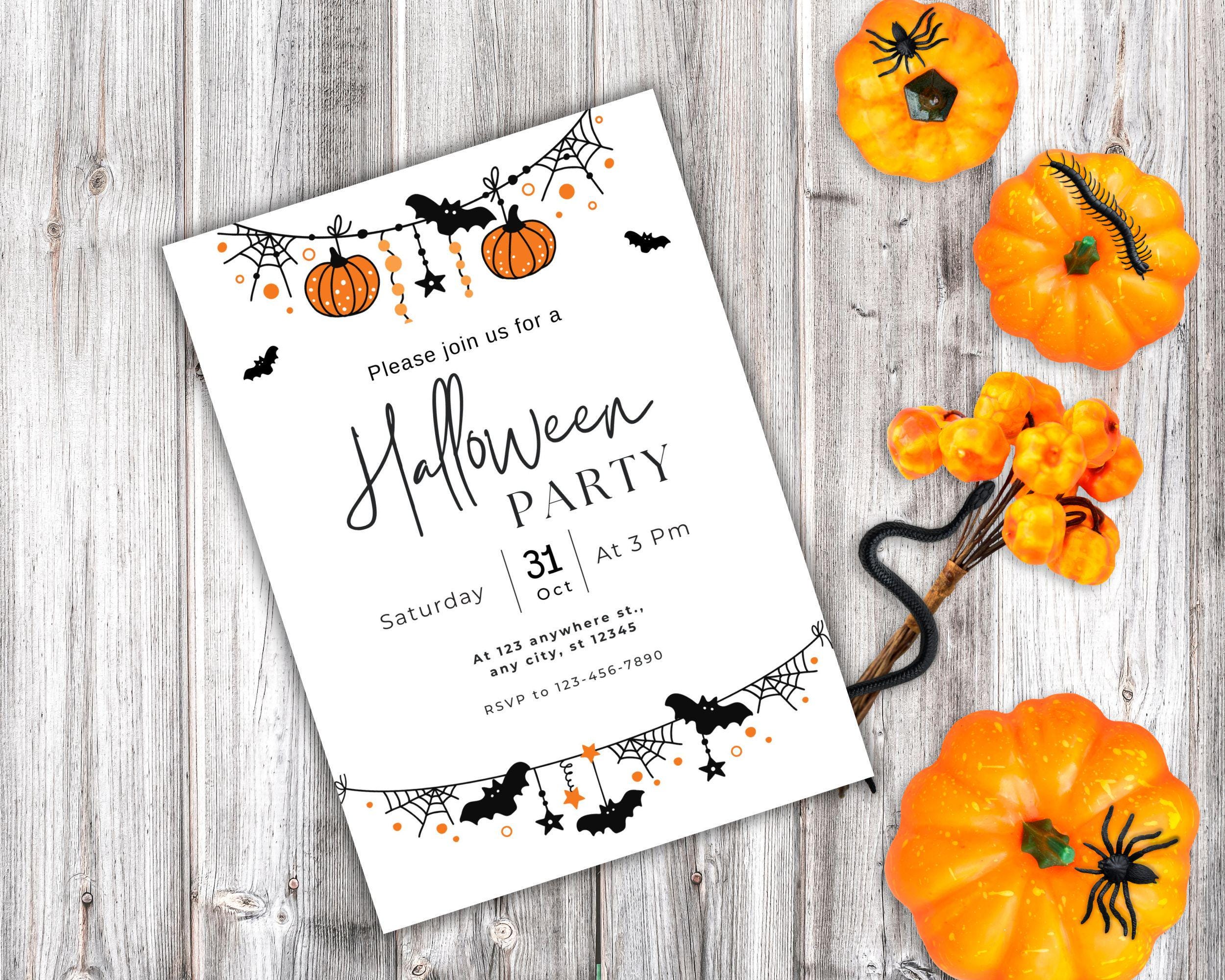 Editable Printable Halloween Party Invitation | DIY Trick or Treat Bash ...
