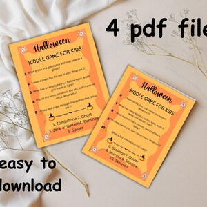Printable Spooky Riddles for Kids Halloween Party Game 2024 Classroom ...