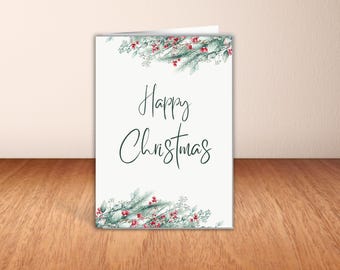 Christmas Card Foldable | Printable Holiday Greeting Cards - Etsy