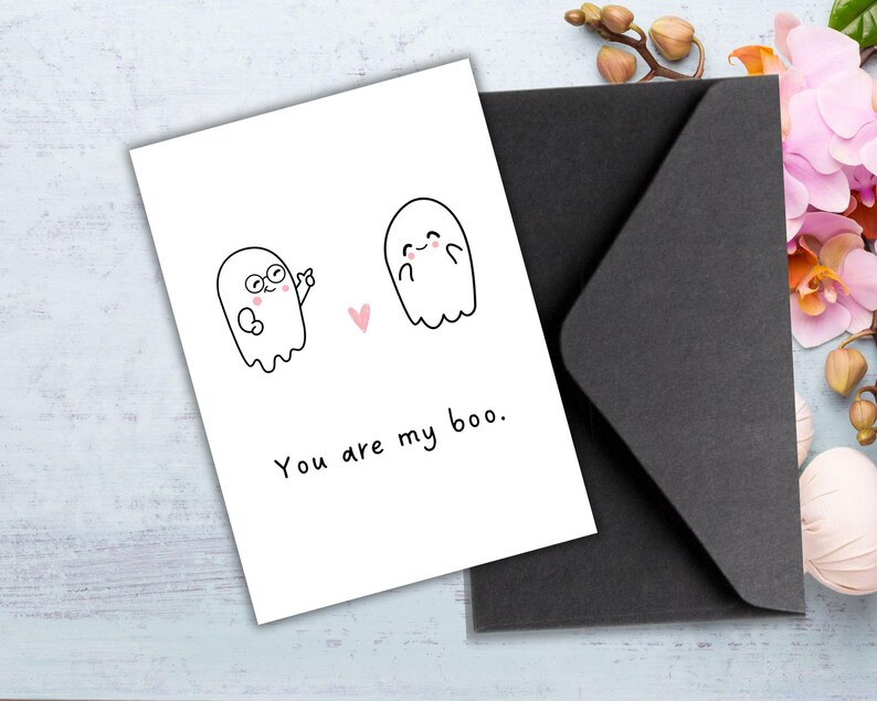 You Are My Boo Printable Card Spooky Love Greeting for Couples ...