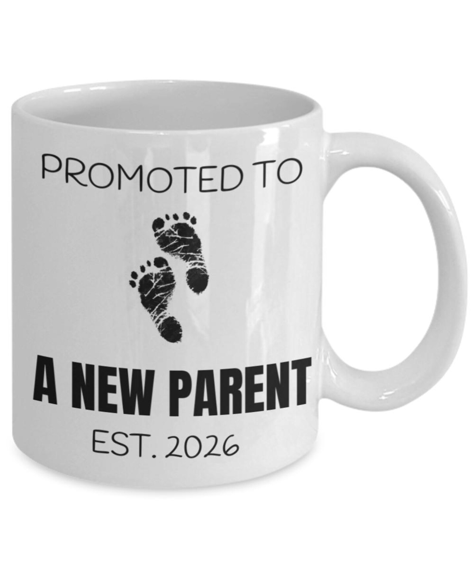 Promoted to New Parent Mug: 2026 Ceramic Announcement Gift - Etsy