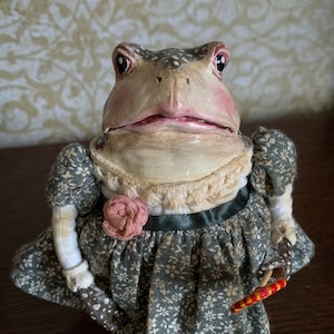 Frog and Toad Doll,frog Sculpture,frog Home Decor,toad Sculpture,ooak ...