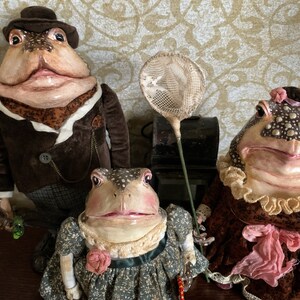 Frog and Toad Doll,frog Sculpture,frog Home Decor,toad Sculpture,ooak ...