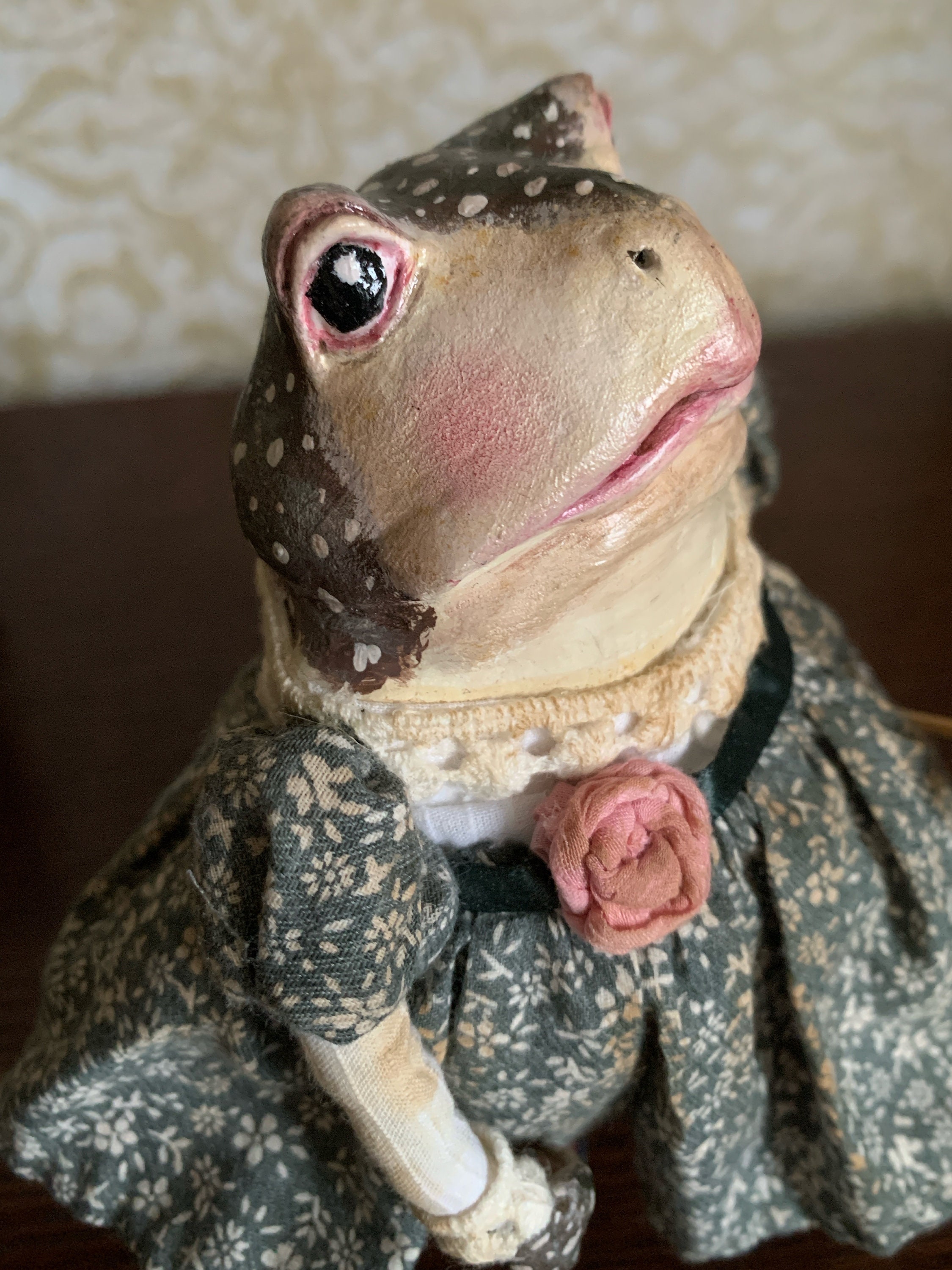 Frog and Toad Doll,frog Sculpture,frog Home Decor,toad Sculpture,ooak ...