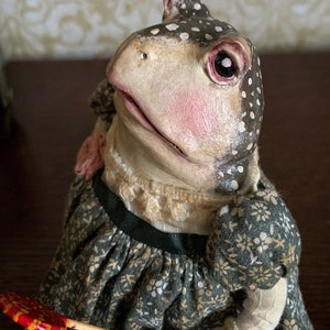 Frog and Toad Doll,frog Sculpture,frog Home Decor,toad Sculpture,ooak ...