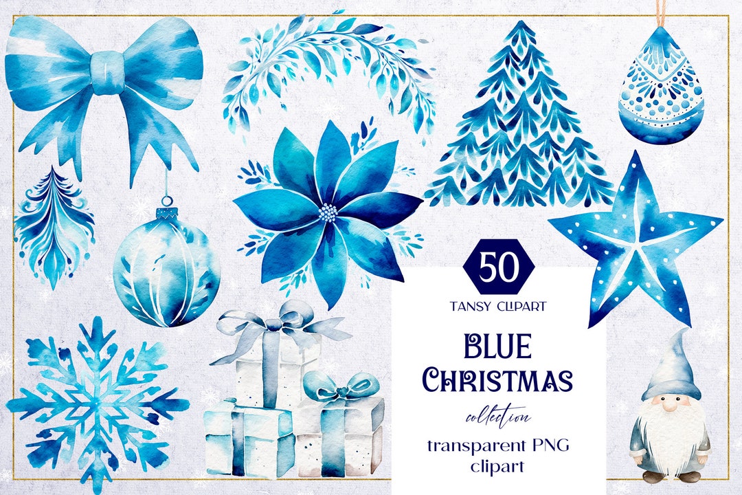 Bluechristmas Clipart, Christmas Transparent Background, Blue Winter ...