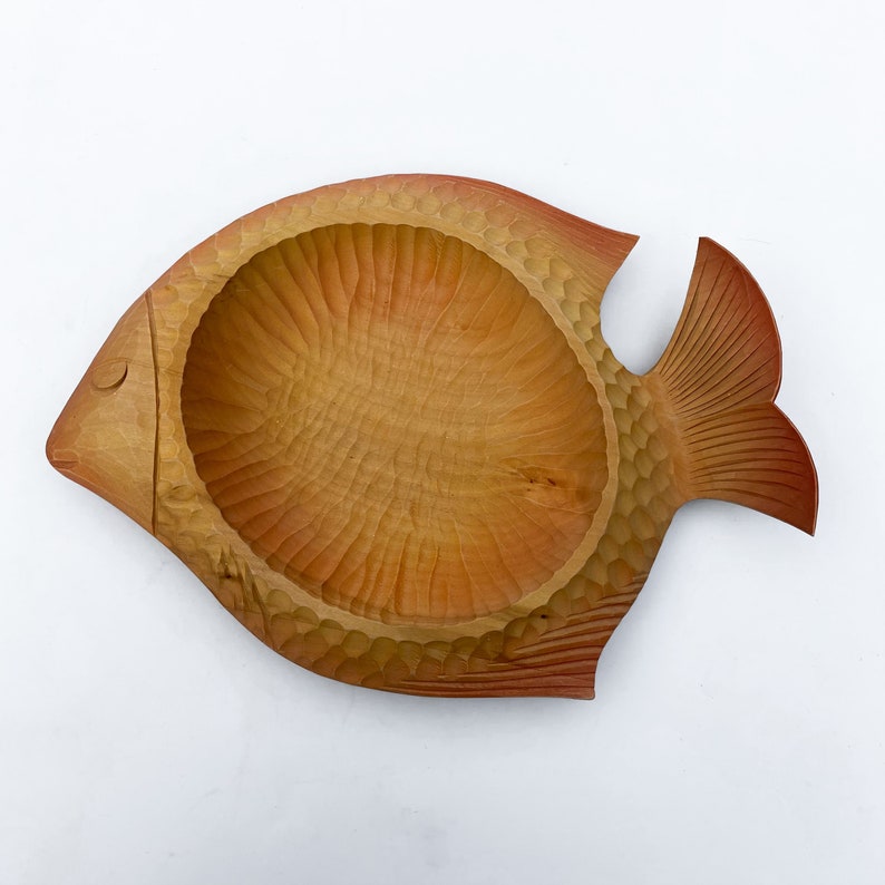 Wooden Fish Tray, Large Fish Shaped Bowl, Farmhouse Bowl for Living ...