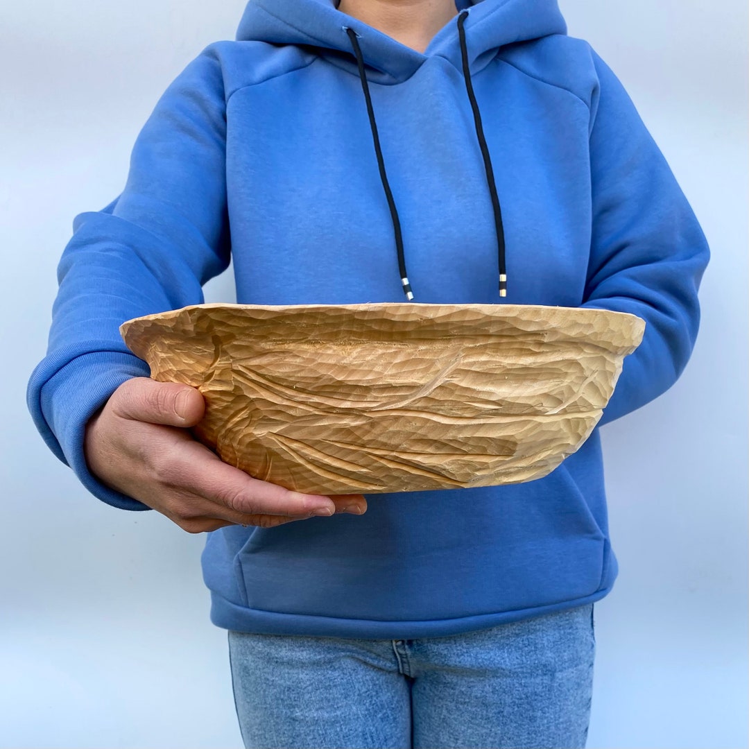 Walnut, Large Wooden Bowl, Walnut Shape Bowl, Unpainted Bowl ...