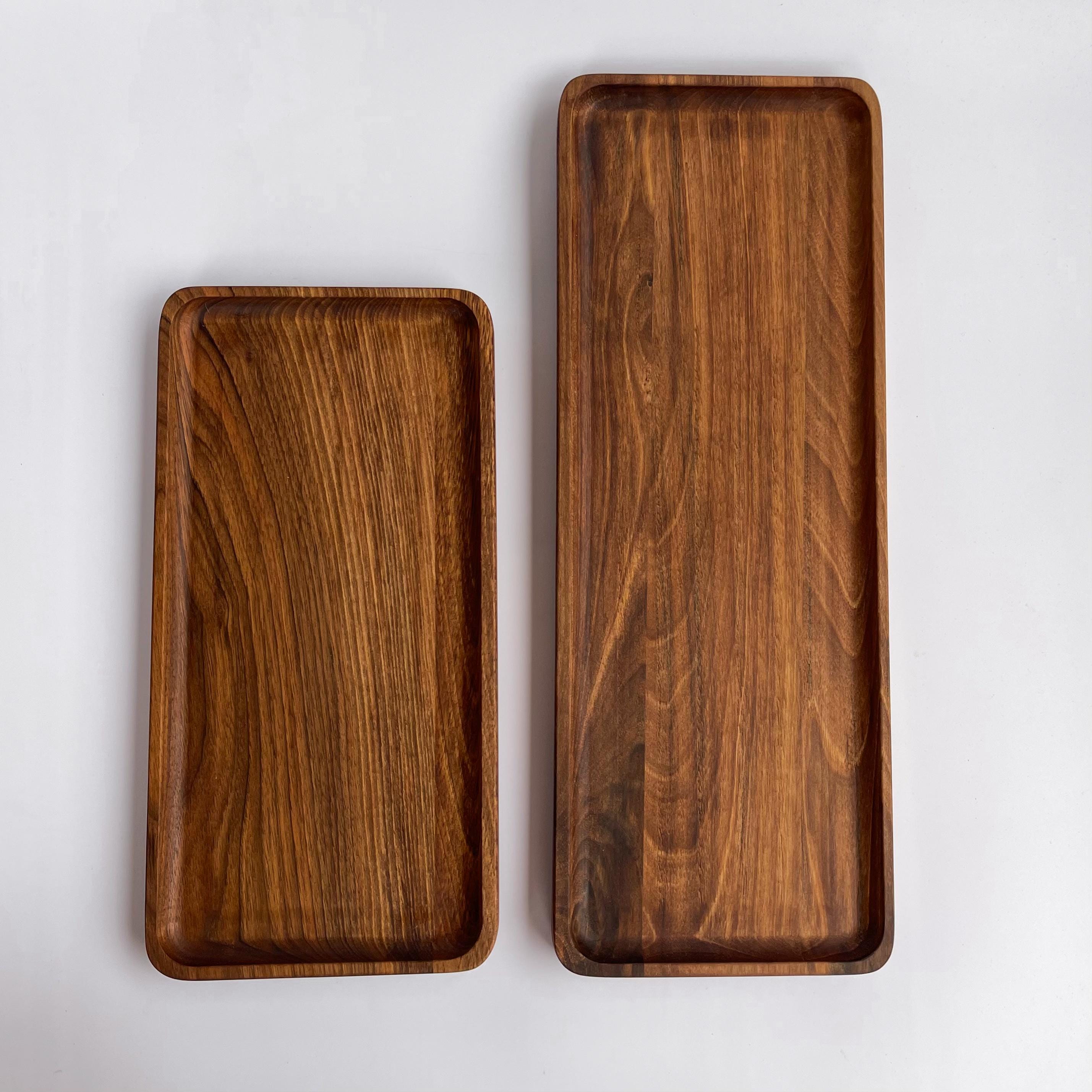 Wooden Rectangular Walnut Tray 2 Sizes, Coffee Table Tray, Drink Tray ...