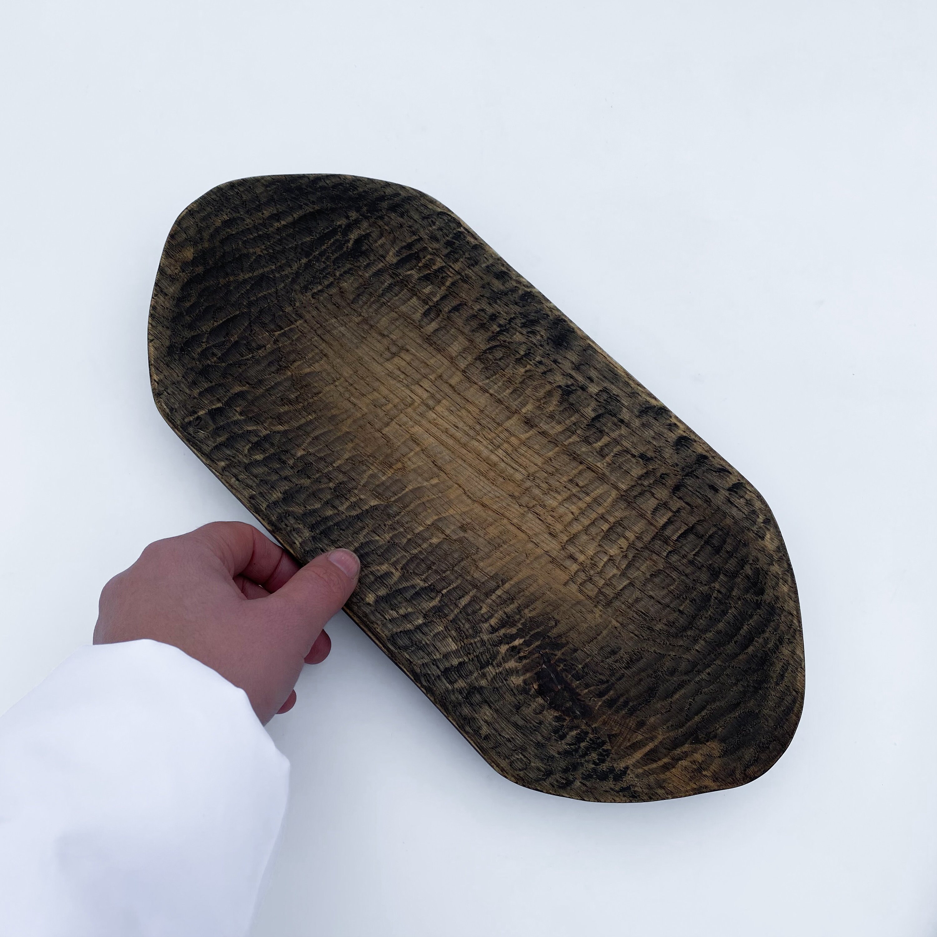 Wooden Long Bowl, Oval Wood Bowl, Black Wooden Bowl, Bowl Centrepieces ...