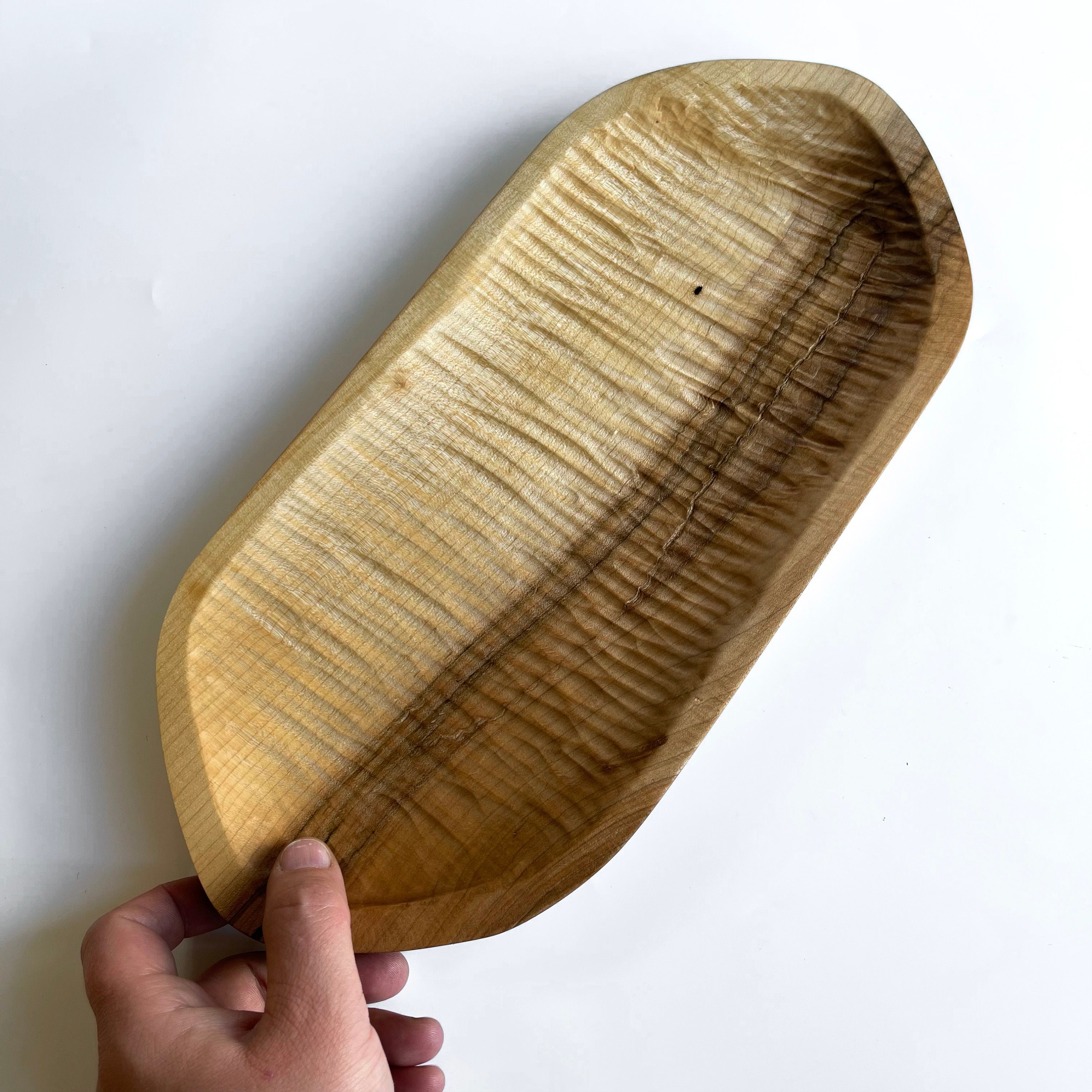 Wooden Bowls Handmade, Shallow Wood Bowl, Large Serving Tray, Rustic ...