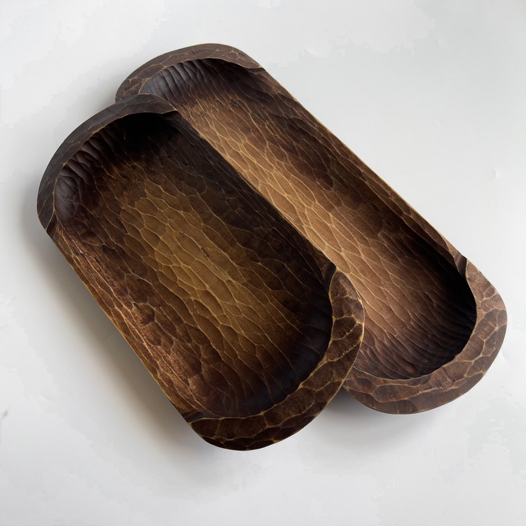 Rustic Wooden Dough Bowl, Hand Carved Bowls, Wood Bread Bowl ...