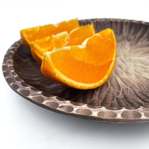 Wooden Round Serving Tray, Carved Plate, Handmade Wood Housewarming ...