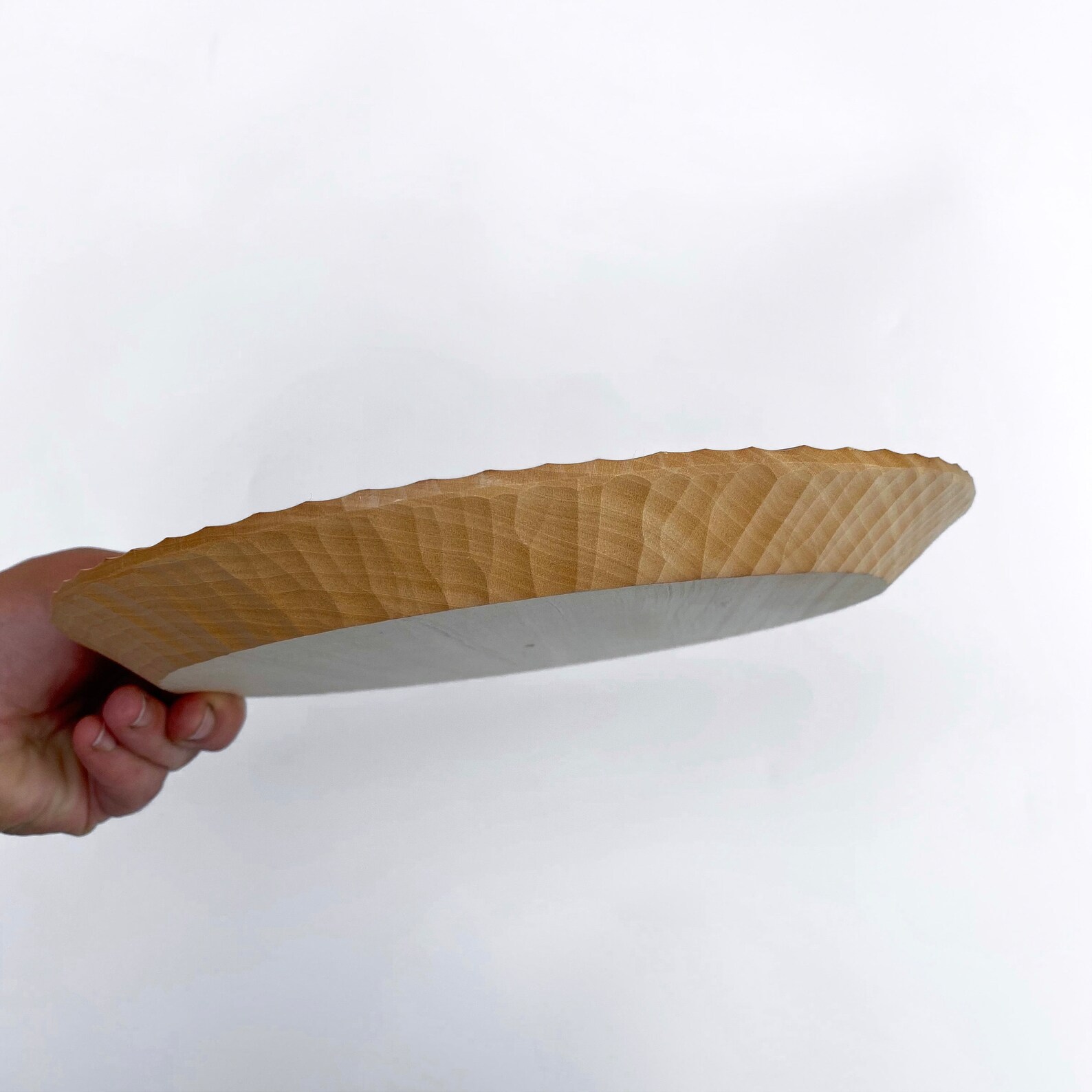 Wooden Round Serving Tray, Hand Carved Plate, Handmade Wood ...