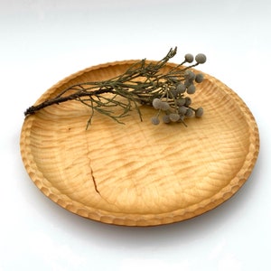 Round Wooden Plate, Wood Circular Plates Eating, Flat Wood Dish, Wooden ...