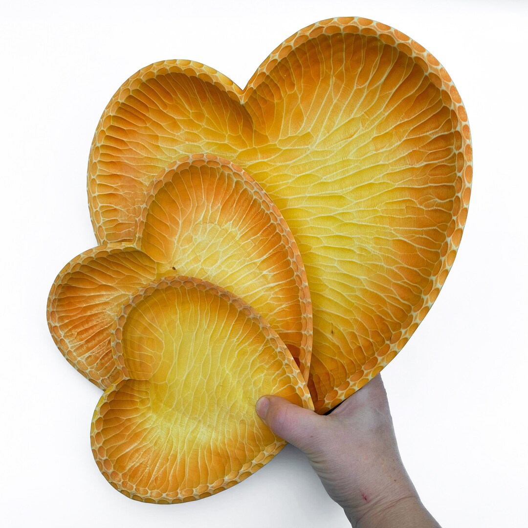 Wooden Bowls, Heart Dough Bowl, Carved Bowl, Wooden Bowl Set, Heart ...