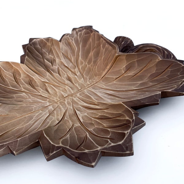 Wooden Leaf Bowl - Etsy