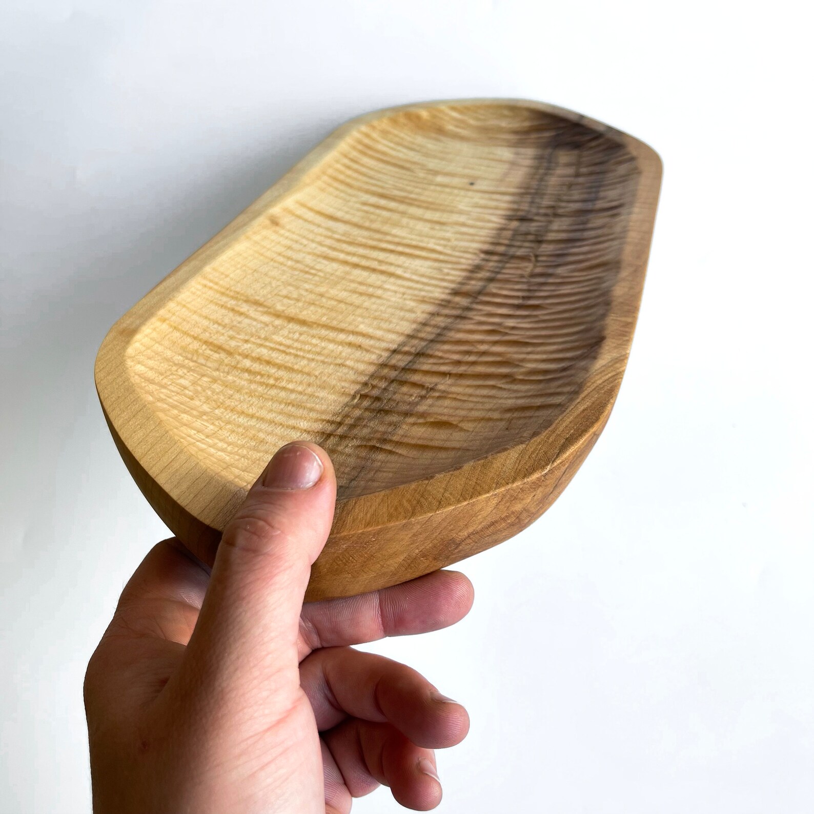 Wooden Bowls Handmade, Shallow Wood Bowl, Large Serving Tray, Rustic ...