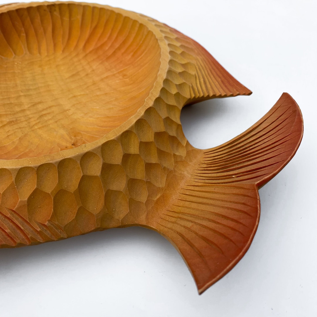 Wooden Fish Tray, Large Fish Shaped Bowl, Farmhouse Bowl for Living ...