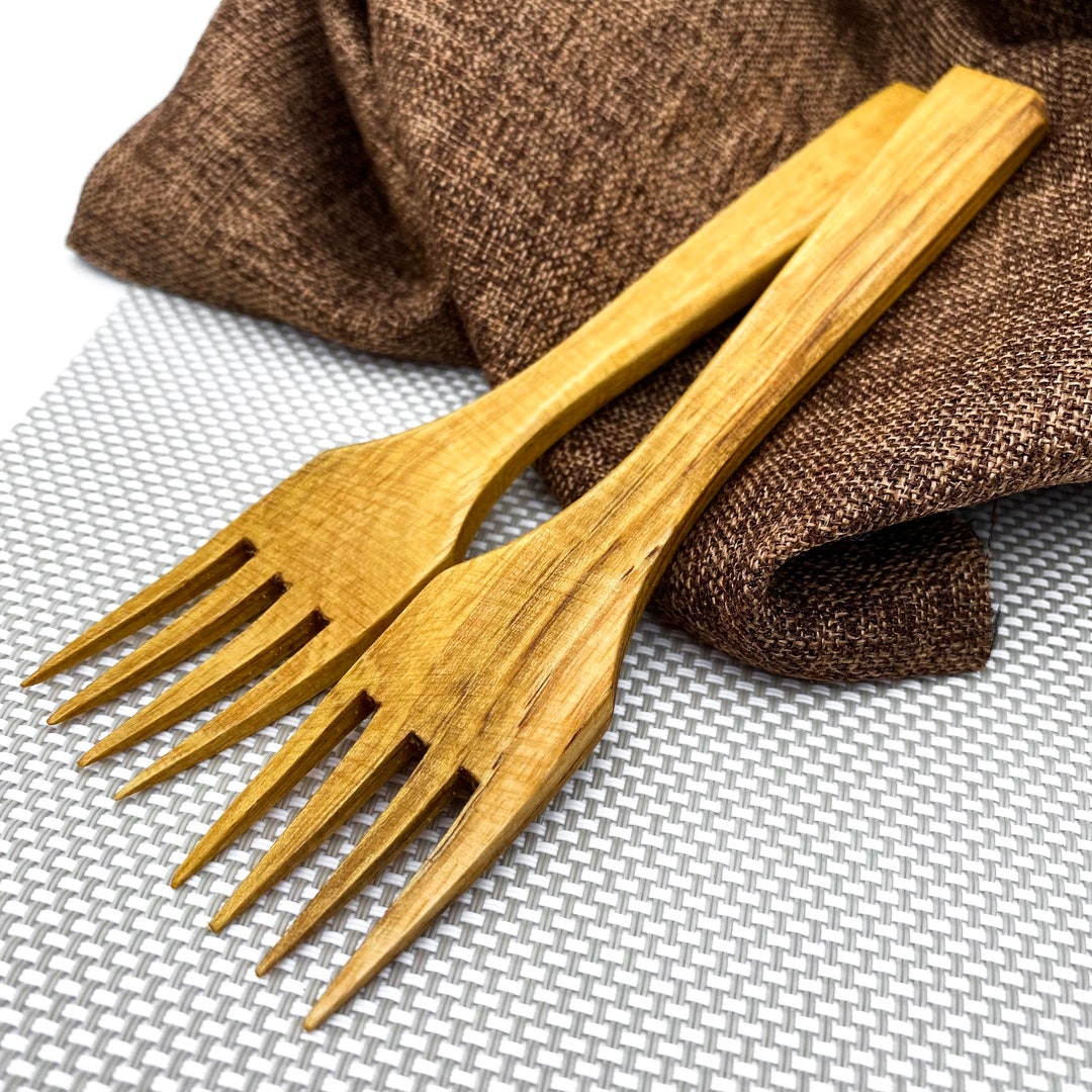Wood Fork Set 6 Pcs, Handmade Forks, Wooden Forks Set, Wooden Cutlery ...