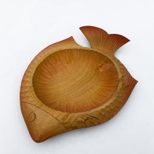 Wooden Fish Tray, Large Fish Shaped Bowl, Farmhouse Bowl for Living ...