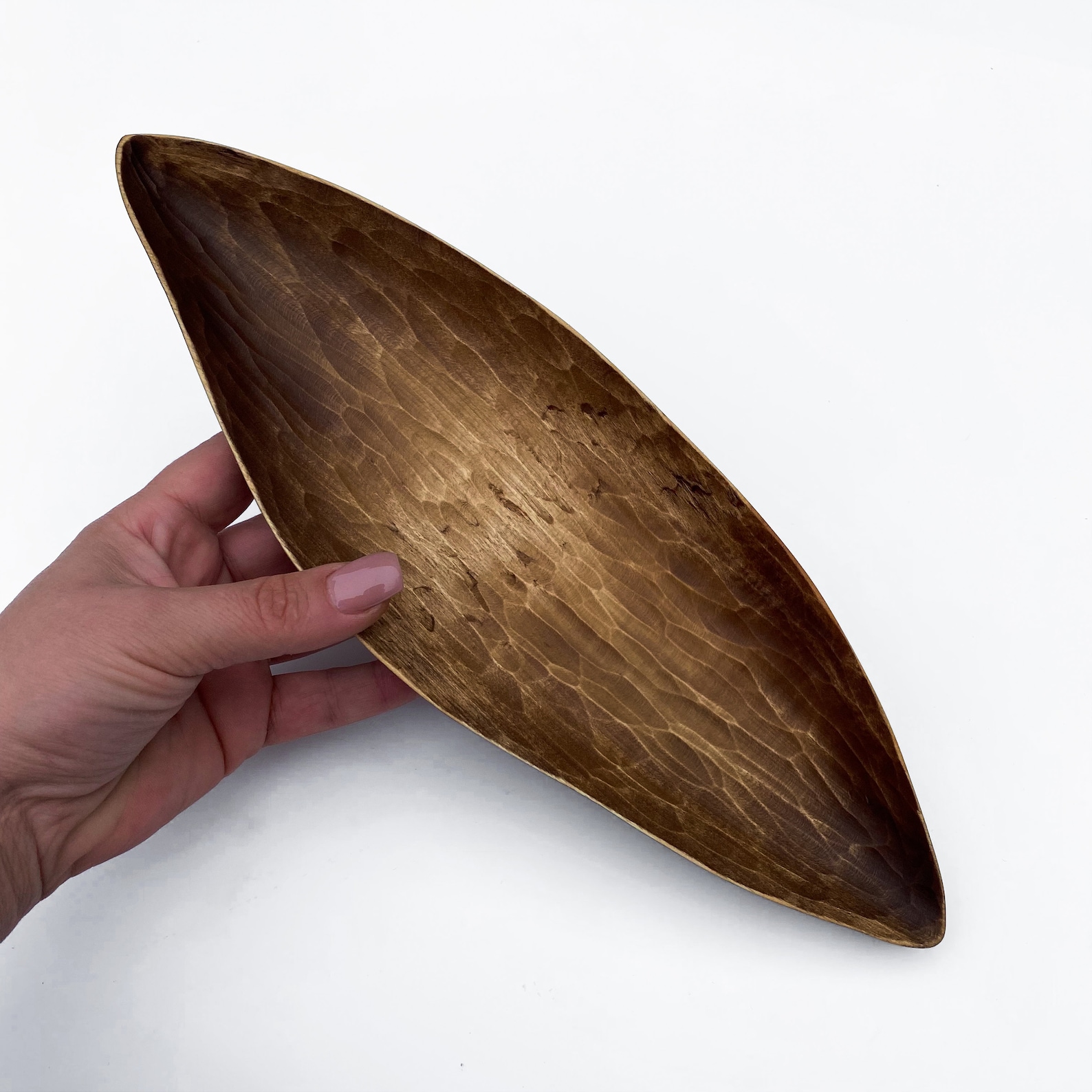 Canoe Bowl, Small Oval Wood Bowl, Black Wood Bowl, Acacia Dough Bowl ...
