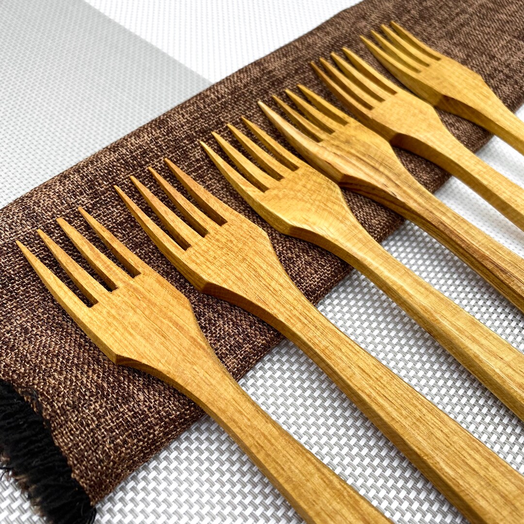 Wooden Pasta Fork, Handmade Forks, Wooden Forks Set, Wooden Cutlery ...