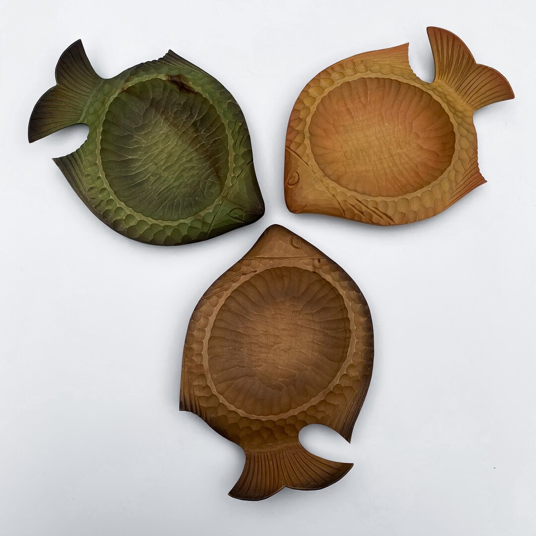 Hand Carved Wood Fish Dish, Wooden Fish Shaped Bowl, Small Wooden Bowls ...