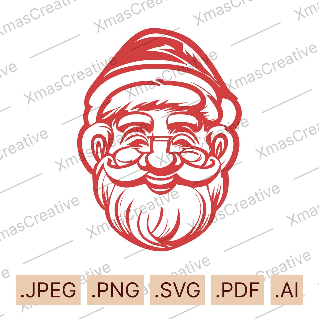 Christmas Santa Claus Svg, Vintage Santa Svg, Santa Head Svg, Santa is ...