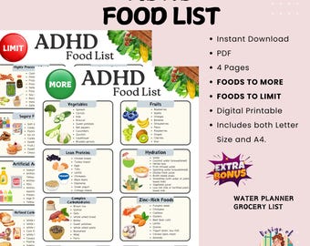 ADHD Diet Food List, ADHD Meal Plan for Kids to Improve Brain Cognitive ...