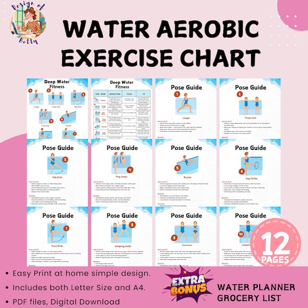Printable Water Aerobics - Etsy