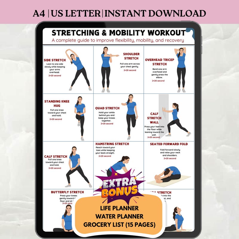 Stretching Gym Poster - Etsy