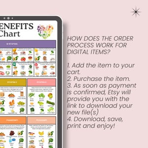 Health Benefits Food Chart: Printable Nutrition Guide (digital Download ...