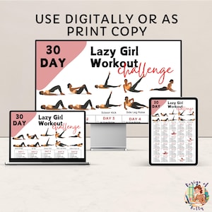 30-day Lazy Girl Workout Challenge, Home Fitness Planner, Easy to ...