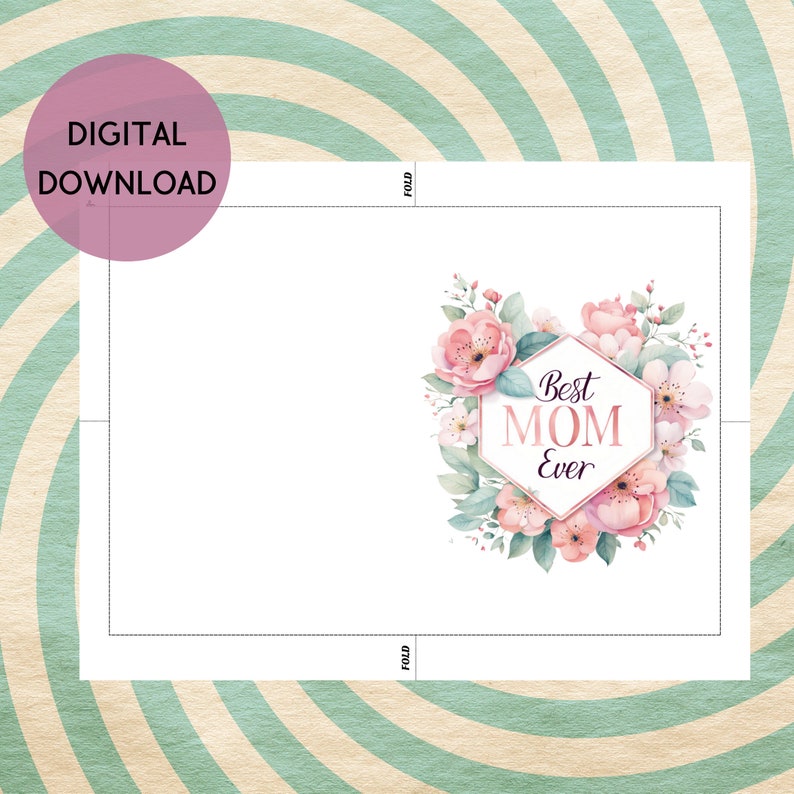 Printable Mother's Day Card Template, Happy Mother's Day, Floral ...